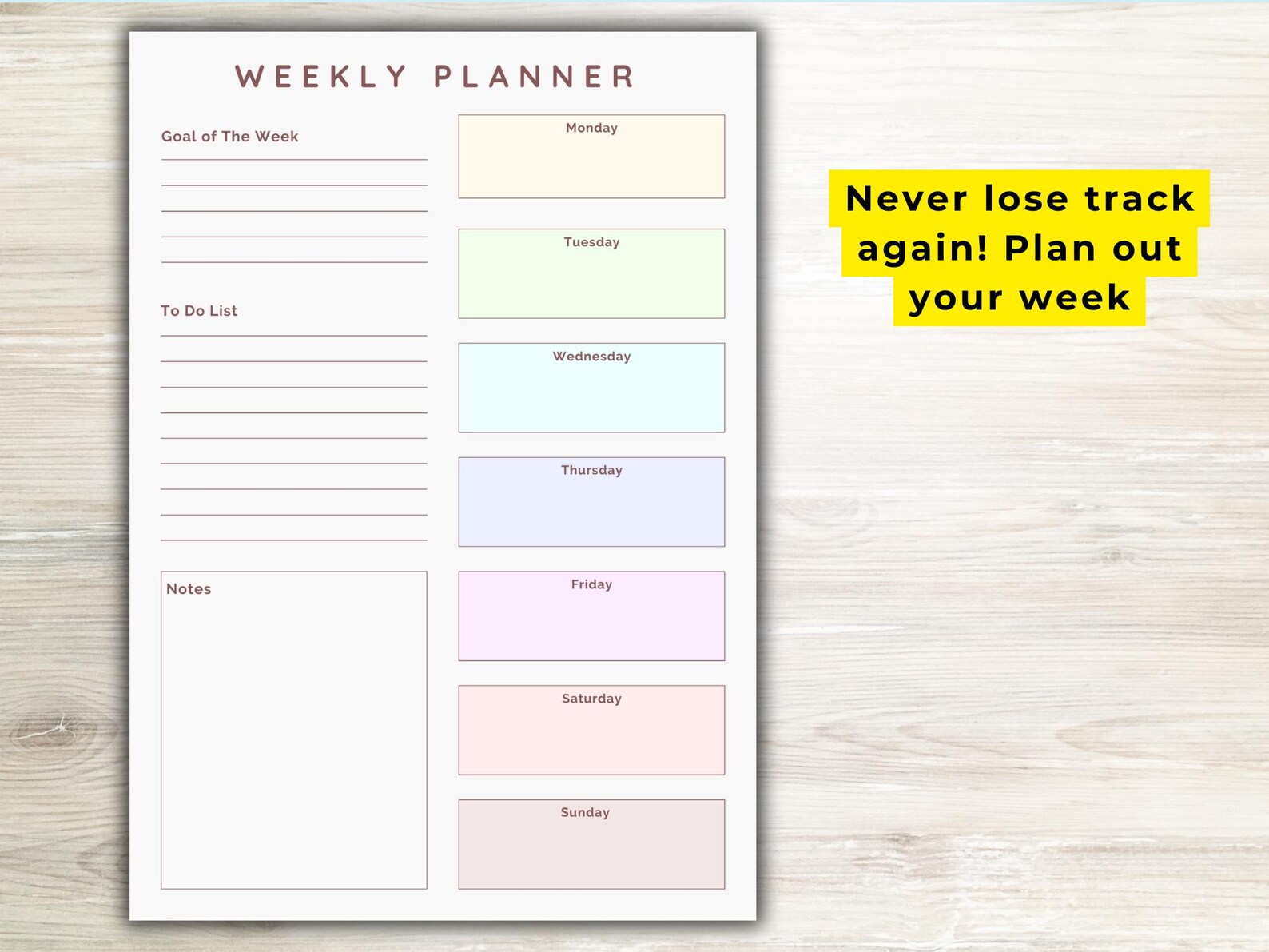 ADHD Weekly Planner | Printable Weekly Schedule | Task Prioritization ...