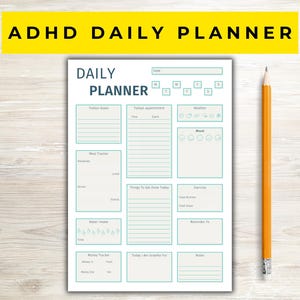 ADHD Daily Planner Printable Time Management Productivity Organizer ...