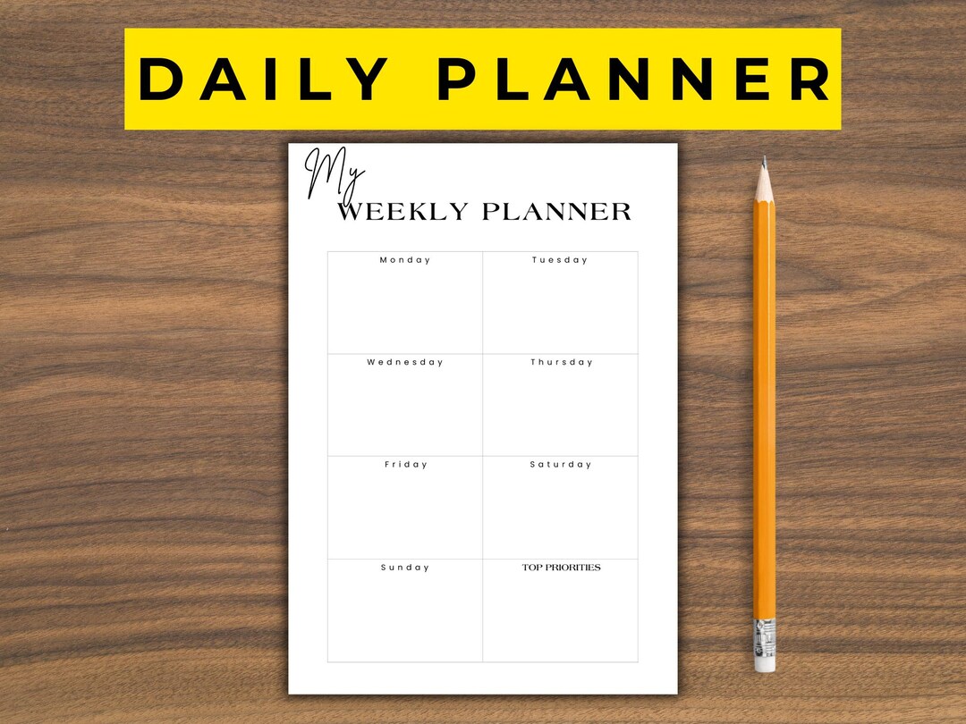 ADHD Weekly Planner Printable Weekly Organizer Task Prioritization Goal ...