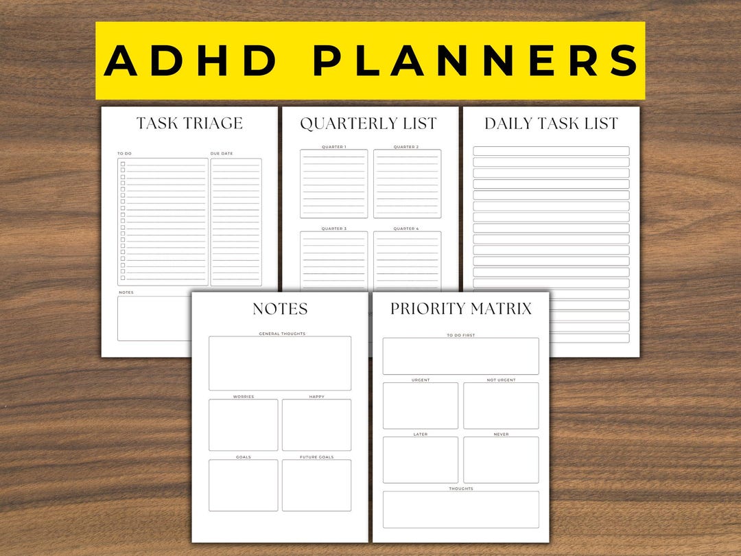 Planner Package for ADHD Printable Productivity Tools Task Triage ...