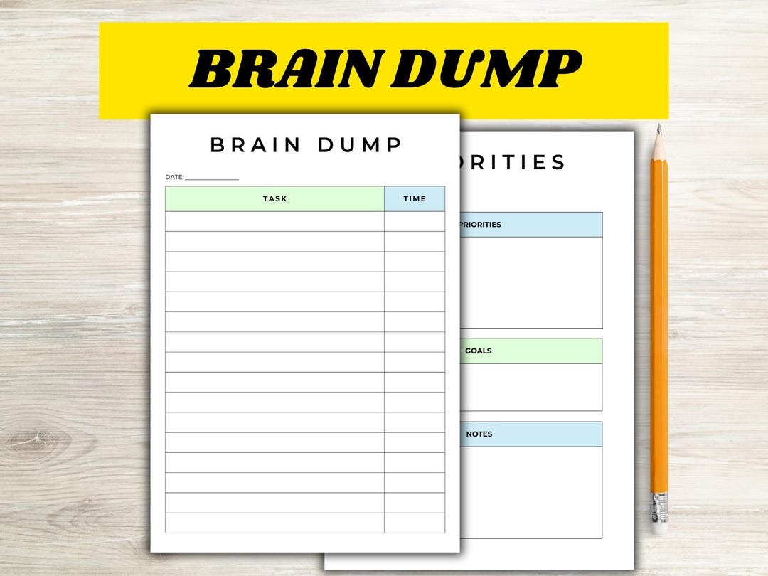 ADHD Brain Dump Planner | Printable Thought Organizer | Task ...
