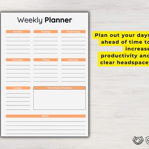 ADHD Weekly Planner Printable Weekly Schedule Task Tracker Goal Setting ...