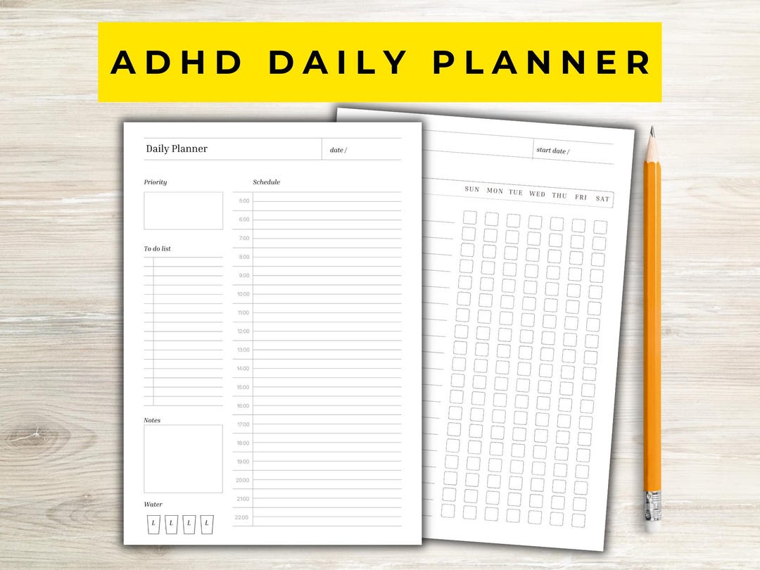 ADHD Daily Planner for Kids | Printable Daily Schedule | Habit Tracker ...