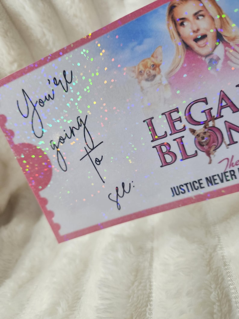 Personalised Ticket, Legally Blonde Musical, Personalised Sparkle ...