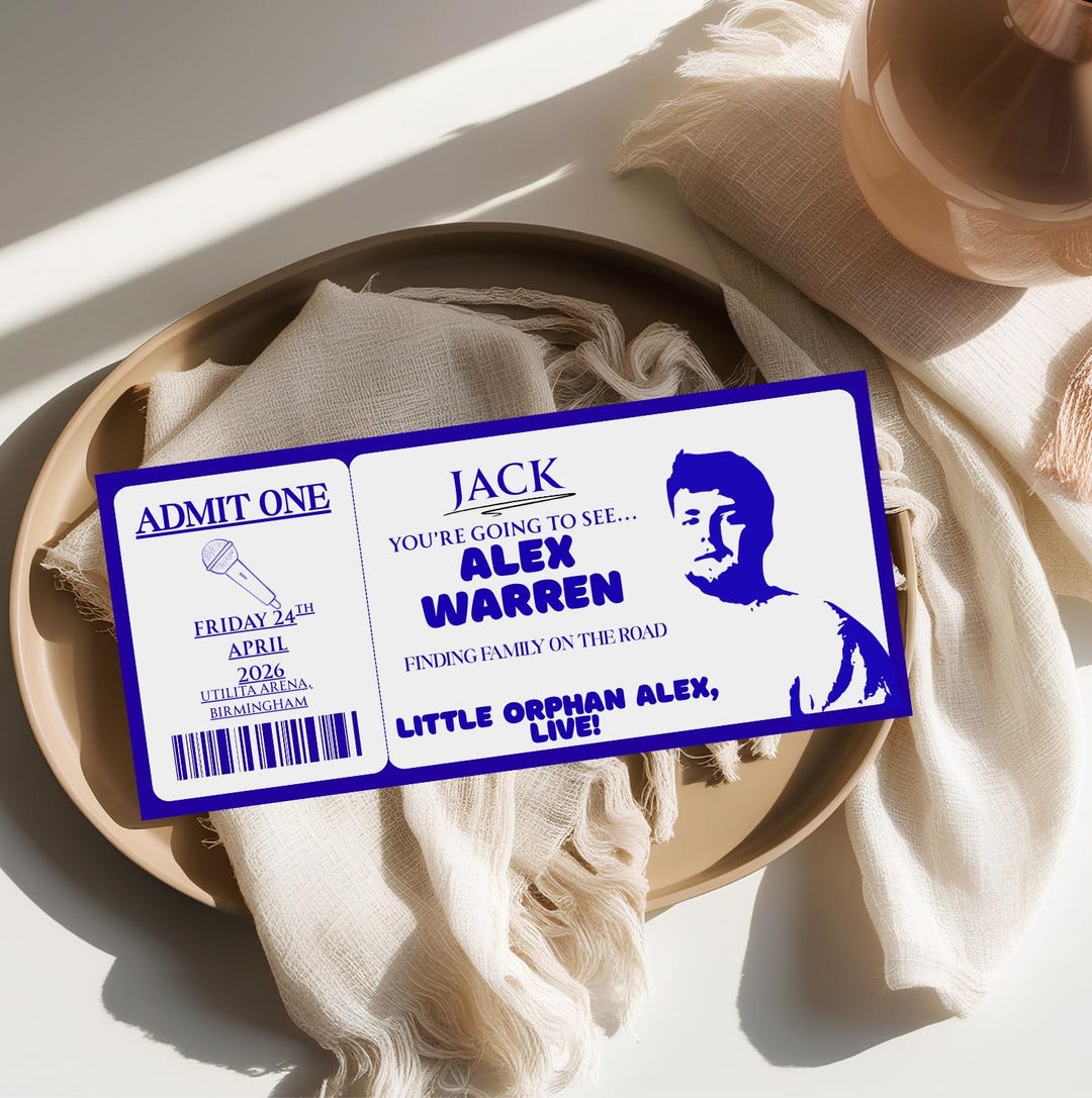Alex Warren Little Orphan Alex Live 2026, Personalised Event Ticket ...