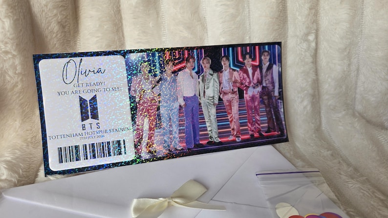 Personalised Ticket, BTS 2026 Tour, Personalised Sparkle Ticket - Etsy UK