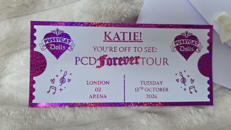 Personalised Pussycat Dolls Reunion Tour Foil Ticket, PCD Forever ...