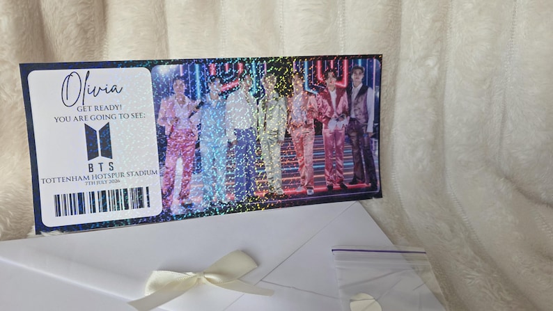 Personalised Ticket, BTS 2026 Tour, Personalised Sparkle Ticket - Etsy UK