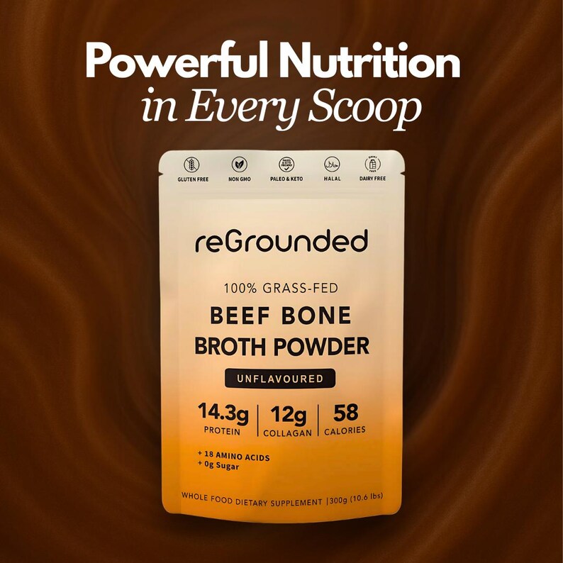 Halal Grass-fed Bone Broth Protein Powder | Collagen, Hyaluronic Acid ...