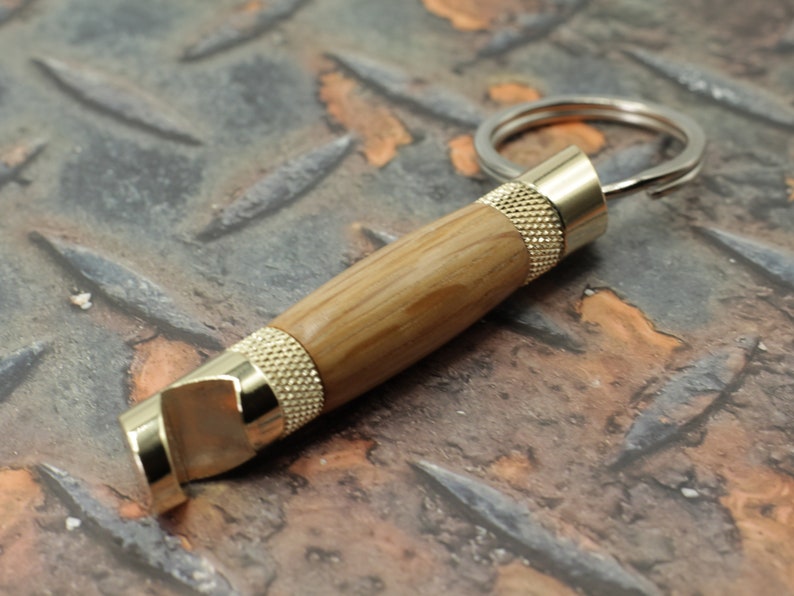 Handcrafted Whiskey Barrel Wood Bottle Opener Keychain | Gold Plated ...