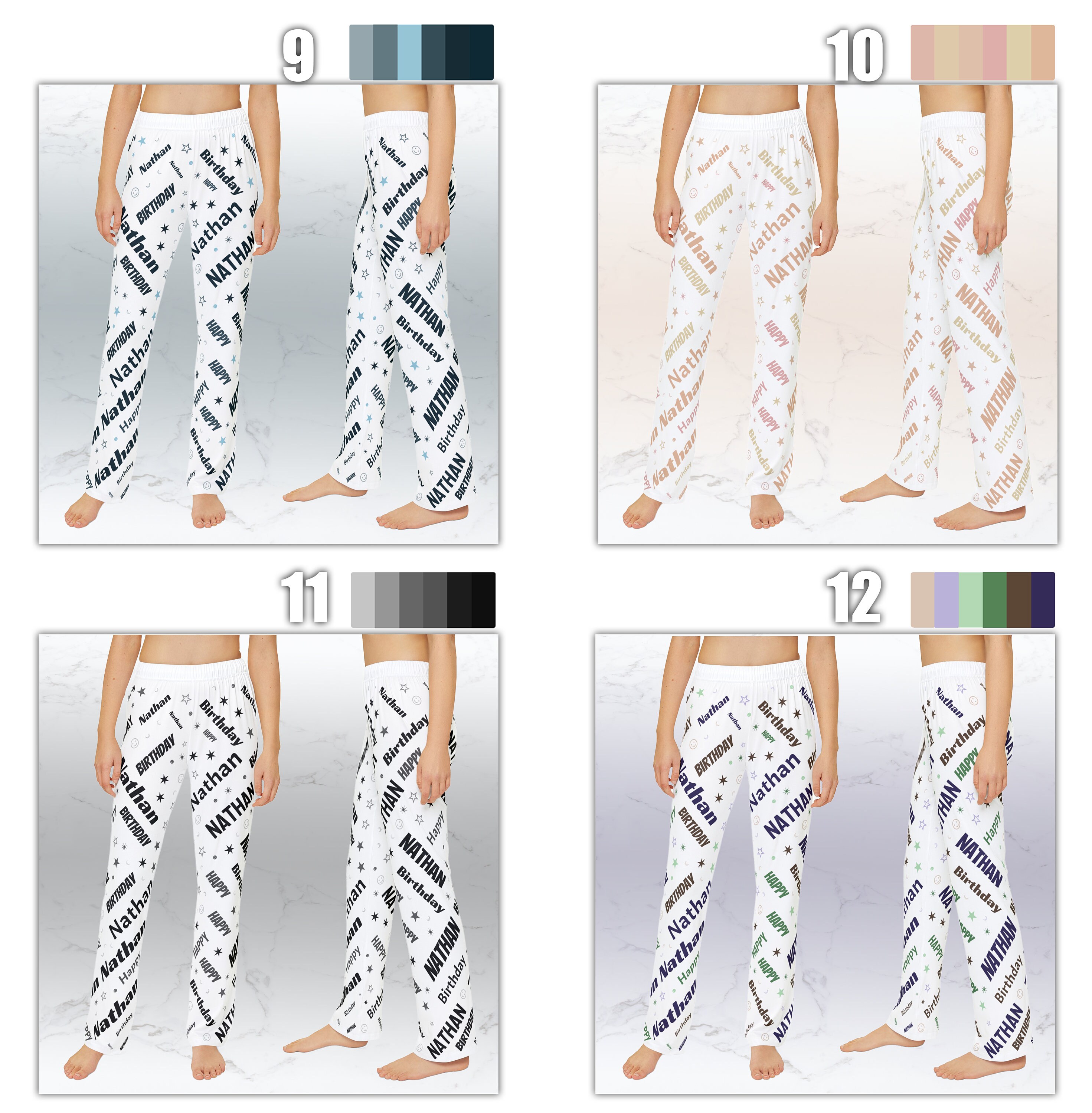Custom Pajama Pant With Names, Words and Patterns; Personalized Pjs ...