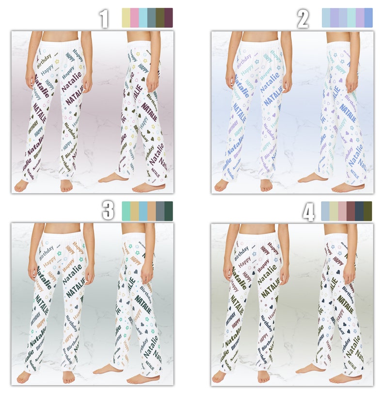 Custom Pajama Pant With Names, Words and Patterns; Personalized Pjs ...