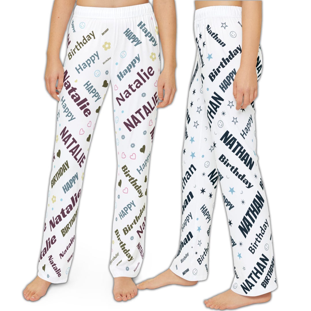 Custom Pajama Pant With Names, Words and Patterns; Personalized Pjs ...