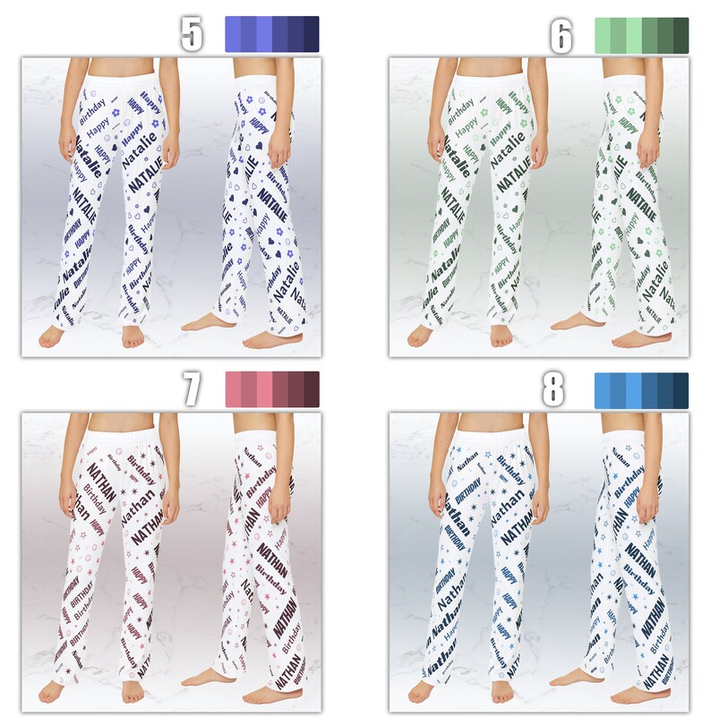 Custom Pajama Pant With Names, Words and Patterns; Personalized Pjs ...