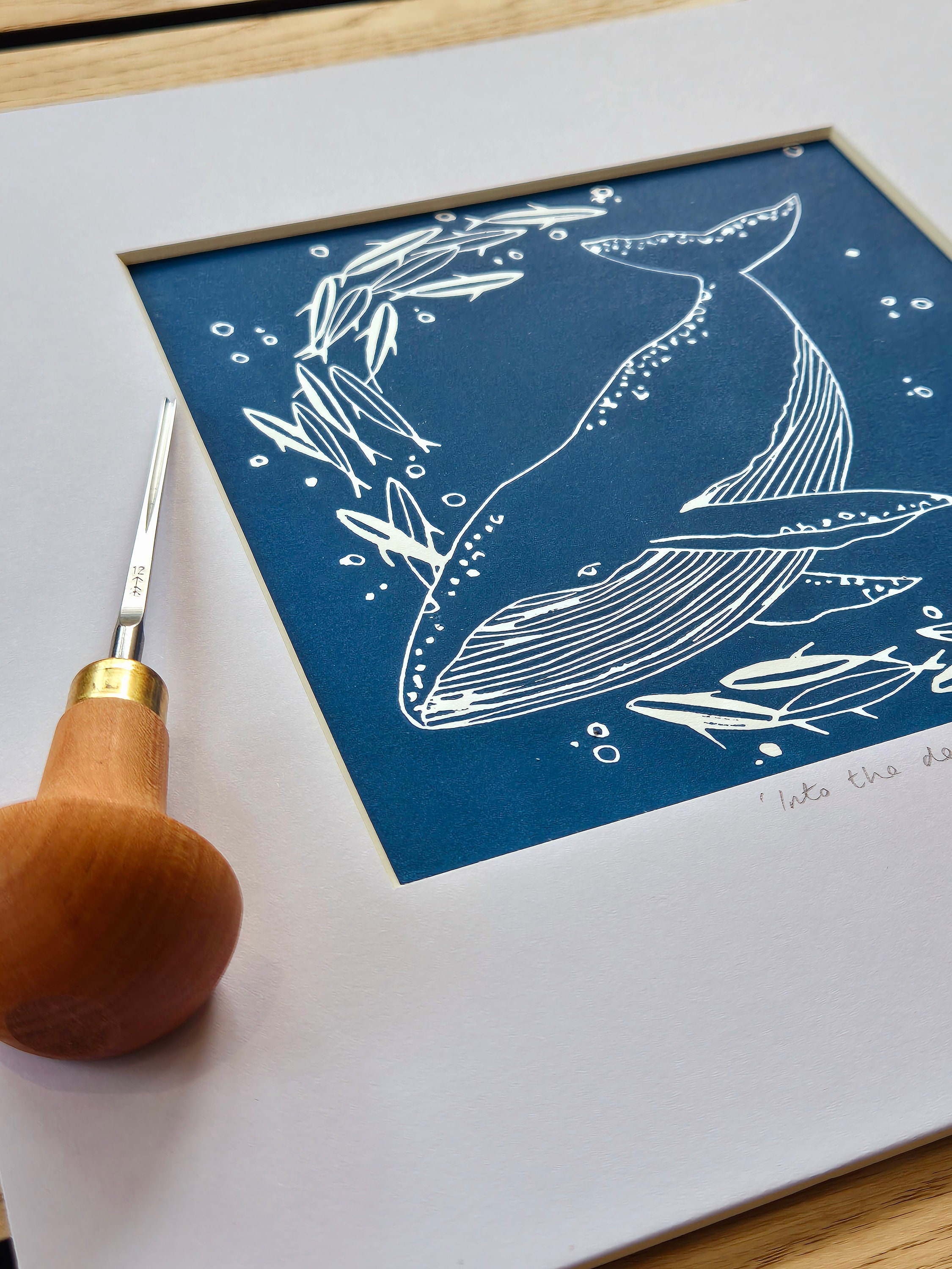 Original Lino Cut Print,sea Art,ocean Print,seaside Art,boho Gift ...