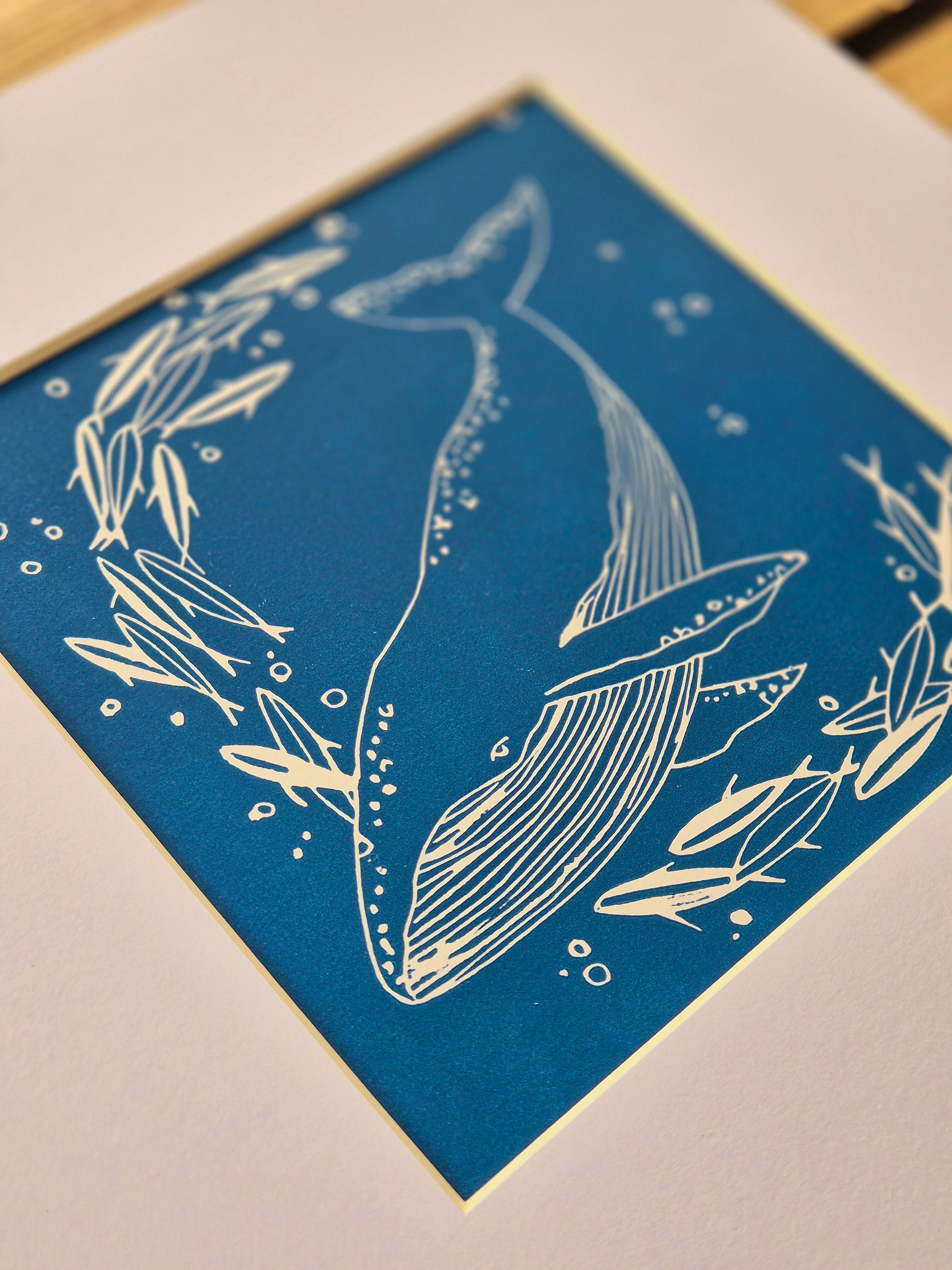 Original Lino Cut Print,sea Art,ocean Print,seaside Art,boho Gift ...