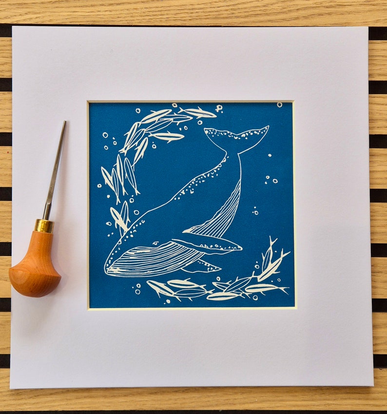 Original Lino Cut Print,sea Art,ocean Print,seaside Art,boho Gift ...