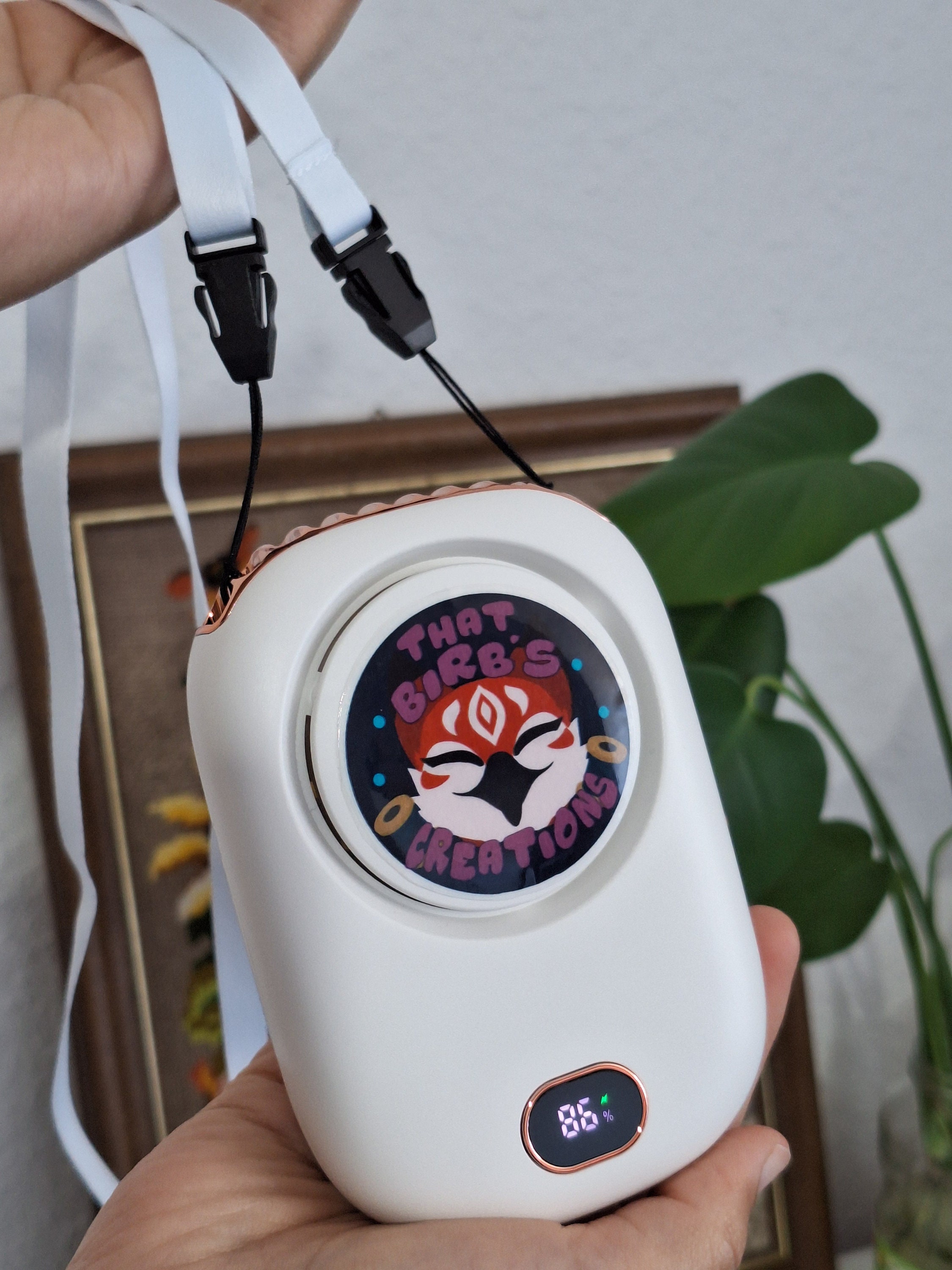 Fursuit Hanging Neck Fan With Custom Sticker USB Rechagable With 3 ...