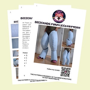 Digitigrade Fursuit Foamlegs Pattern Template for Fursuits and Cosplay ...