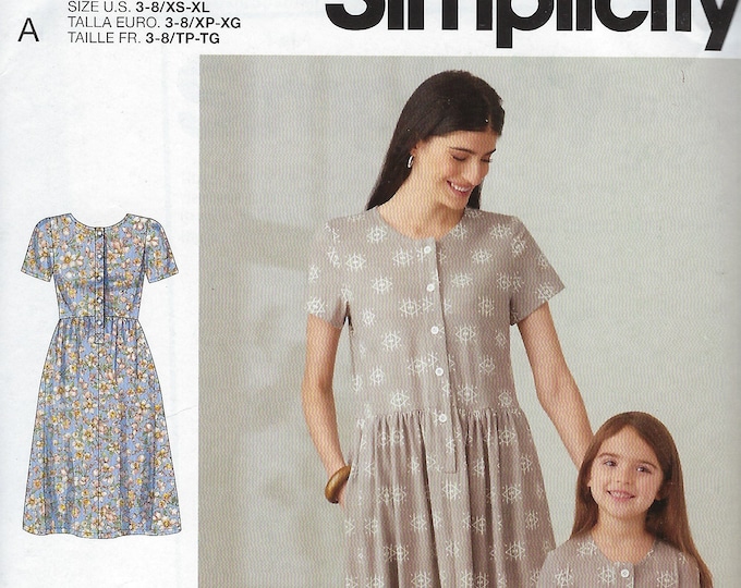 Uncut Simplicity Sewing Pattern 10989 9277 Misses' & Children's Dresses ...