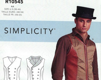 Men's Steampunk Corset Vests Simplicity Sewing Pattern S9087 - Etsy