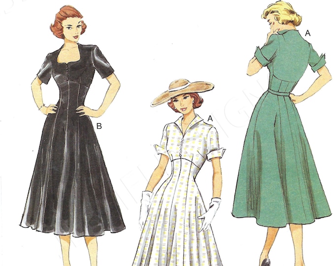 UNCUT Butterick Sewing Pattern 6018 Misses' Retro '52 Dress Sewing ...