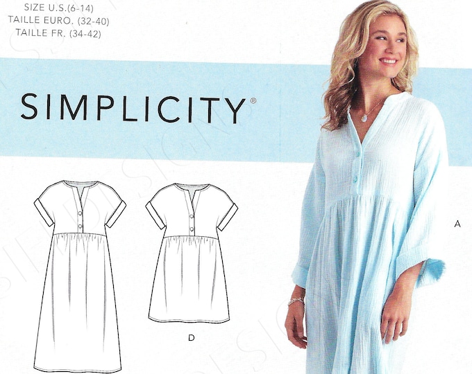 Uncut Simplicity Sewing Pattern 10692 10503 S9102 9102 Misses' Caftan ...