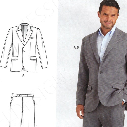 S9241 Sewing Pattern Simplicity 9241 Men's Formal Suit - Etsy
