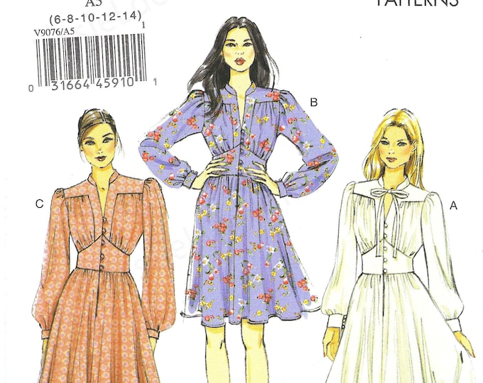 Uncut Vogue Sewing Pattern 9076 Boho Pullover Dress With Shaped Midriff ...