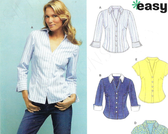 Uncut New Look Sewing Pattern 6434 Easy Tops Blouses Sewing Pattern ...