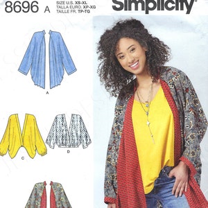 Uncut Simplicity Sewing Pattern 8696 A Misses Kimonos With Length ...