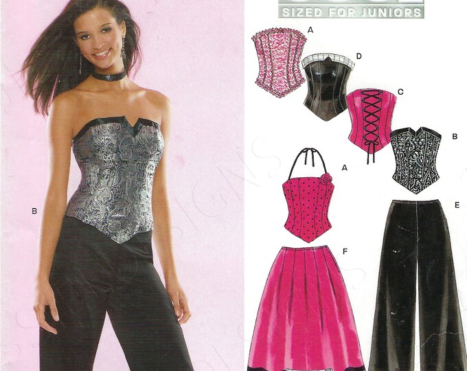 Uncut New Look Sewing Pattern 6480. Misses Corset Top, Skirt, Pants ...
