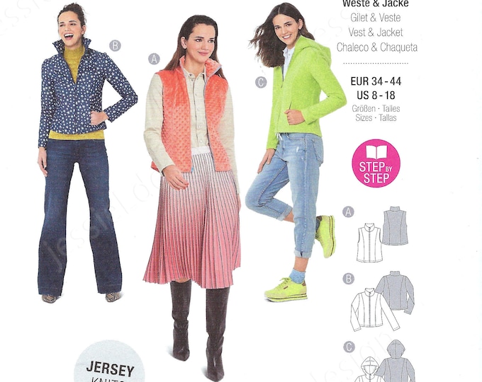 Uncut Burda Style Sewing Pattern 6114 Vest and Jackets With and Without ...
