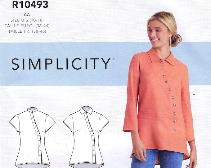Misses & Women's Button Front Shirt Simplicity Sewing Pattern S9106 - Etsy