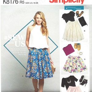 Uncut Simplicity Sewing Pattern 8176 Misses' Dirndl Skirts in Three ...