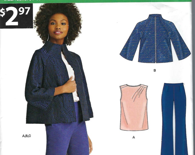 Uncut New Look Sewing Pattern 6532 Misses' Blouse Jacket & Pants Size 8 ...