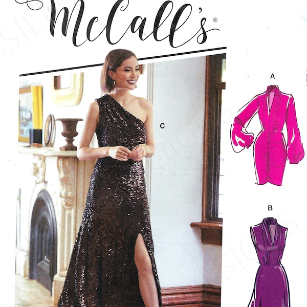 One Shoulder Dress Pattern - Etsy