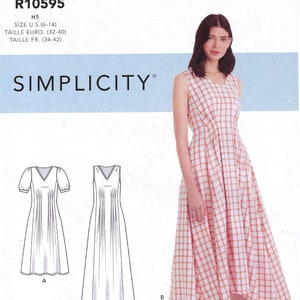 Uncut Simplicity Sewing Pattern 10595 9134 Misses' Released Pleat Dress ...