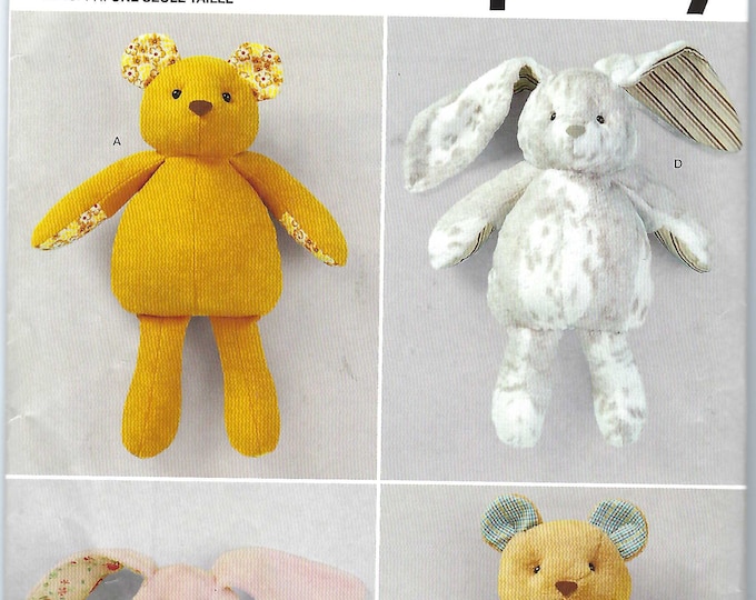 Uncut Simplicity Sewing Pattern 11012 9306 Stuffed Animals Bunny and ...