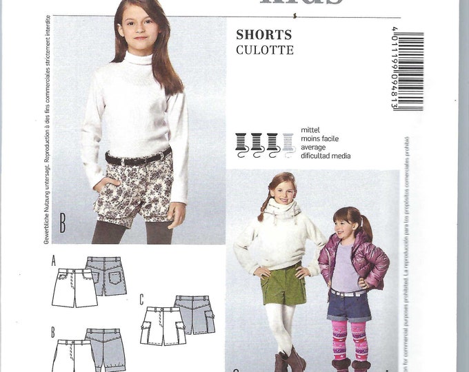 Uncut Burda Style Sewing Pattern Girls Shorts Pattern - Burda 9481 ...
