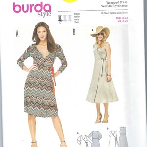 Uncut Burda Style Sewing Pattern 6759 Misses' V-neck Wrapped Dress in ...