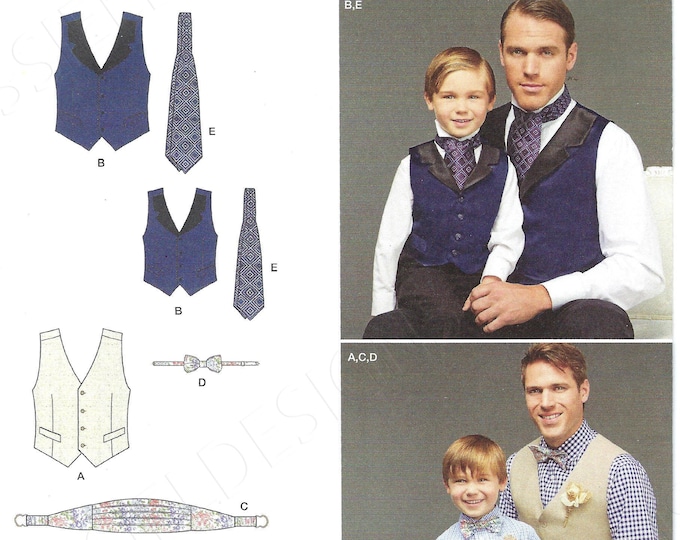 Uncut Sewing Pattern Simplicity 8023 Boys' and Men's Lined Vest, Bow ...
