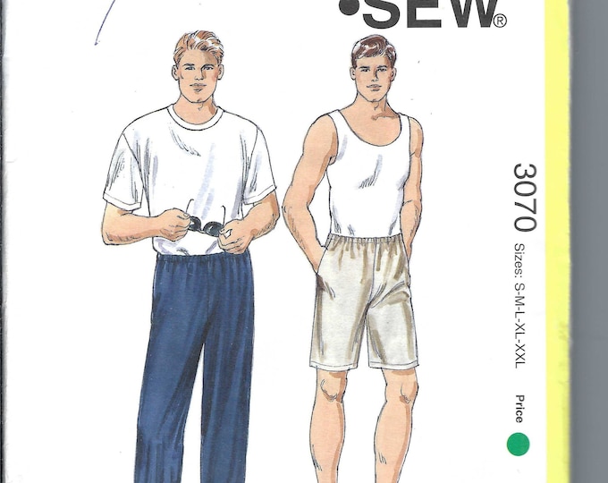 Uncut Kwik Sewing Pattern 3070 Men’s Pull on Pants Shorts Elastic in ...