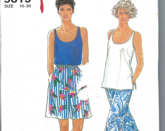 Uncut Vintage Simplicity Sewing Pattern Misses' Top, Pants, and Shorts ...