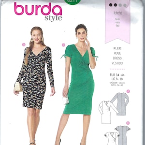 Uncut Burda Sewing Pattern Dress in Wrap Look - Tight Fitting 6211 Size ...