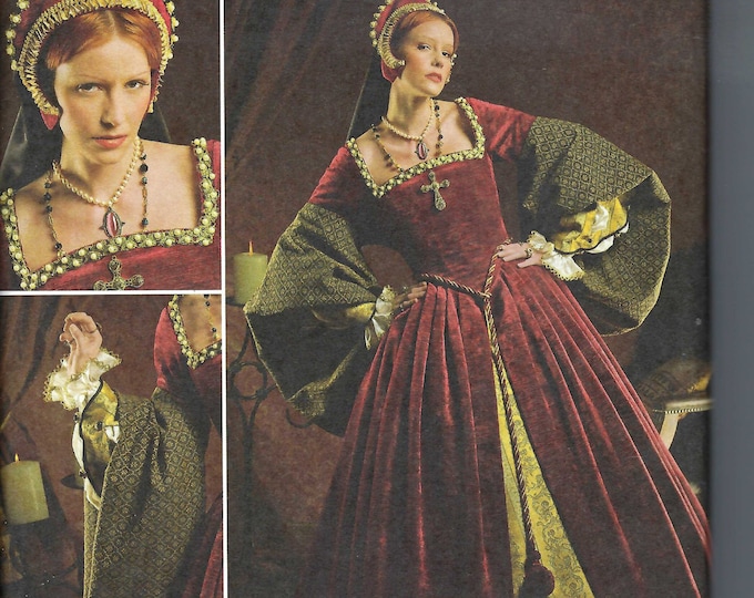 Rare Uncut Simplicity Sewing Pattern 2589 Tudor Renaissance Costume ...