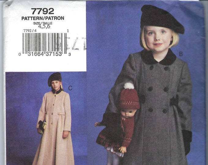 Uncut Vintage Vogue Sewing Pattern Child/girl, Coat and Hat, Size 4-5-6 ...
