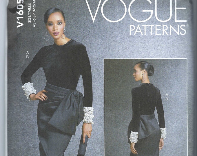 Uncut Vogue Sewing Pattern 1605 Top and Skirt Size 6-8-10-12-14 14-22 ...