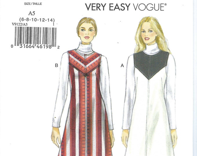 Uncut Vogue Sewing Pattern 9122 Size 6-14 or 14-22 Misses Sleeveless ...