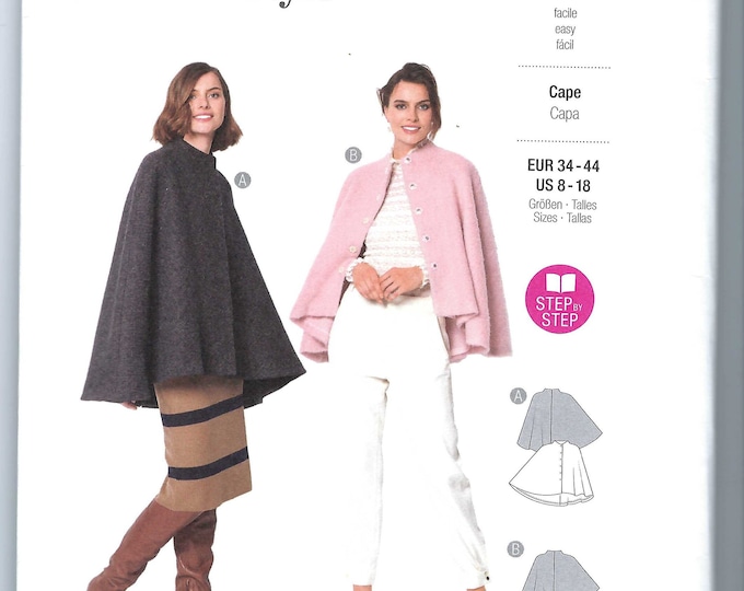 Uncut Burda Style Sewing Pattern 6063 Misses' Cape Easy to Sew Size 8 ...